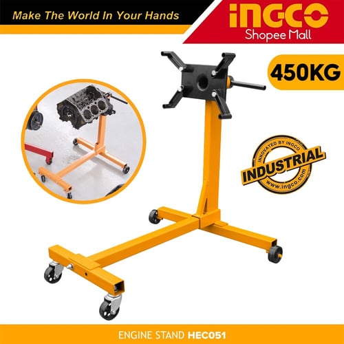 Ingco Engine Stand 450kg 1000LBS Steel 360 Degree Rotating Wheeled for ...
