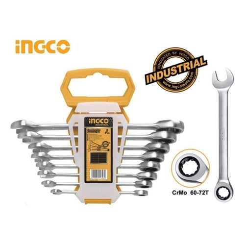 INGCO 8PCS Ratchet Combo Spanner Set 8,10,12,13,14,15,17,19mm ...