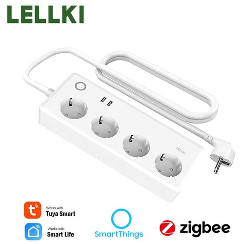 LELLKI Zigbee Power Strip Tuya Smart Life Switch Plug Electrical Socket ...