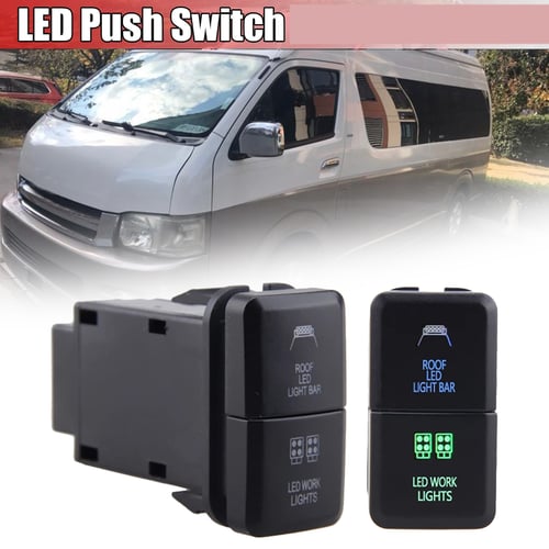 Blue/Green LED Light Push Switch Button For Toyota Prado Hilux Land ...