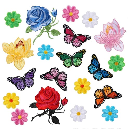 Craft Supplies & Tools DIY Embroidery Flower Patches,Decorative Patch ...