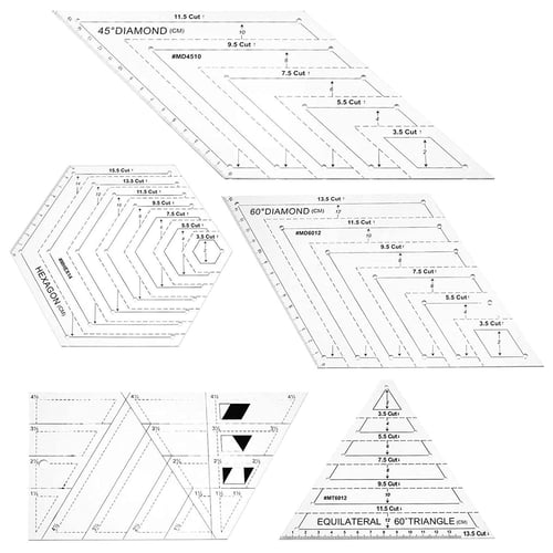 5 in 1 Sewing Ruler Patchwork Hot Ironing Ruler Inches Quilting Rulers ...