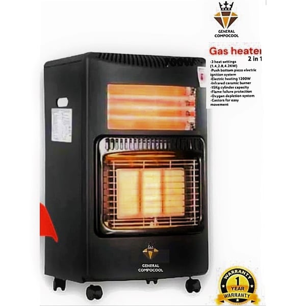 General Compocool 2 in 1 Gas Heater and Electric Heater 3 Heat Settings ...