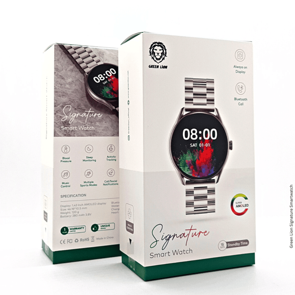 Green Lion Signature Smartwatch 1.43″ AMOLED Display IP68 Waterproof ...