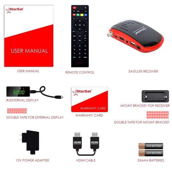 StarSat Full HD DVBS2 Satellite Receiver, 2xUSB, HDMI, 6000 Channels ...