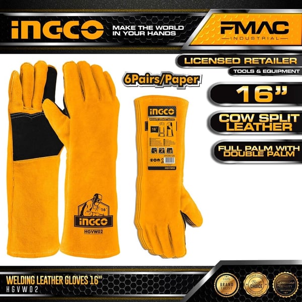 Ingco Welding Leather Gloves 16" HGVW02 - buy Ingco Welding Leather ...